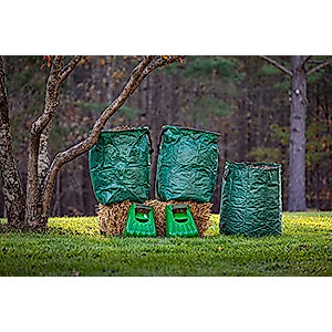 Gardzen Large Leaf Scoop Hand Rakes, Debris and Yard Waste Removal, Comes with 72 Gallon Garden Bag, Work Gloves, Protective Pads