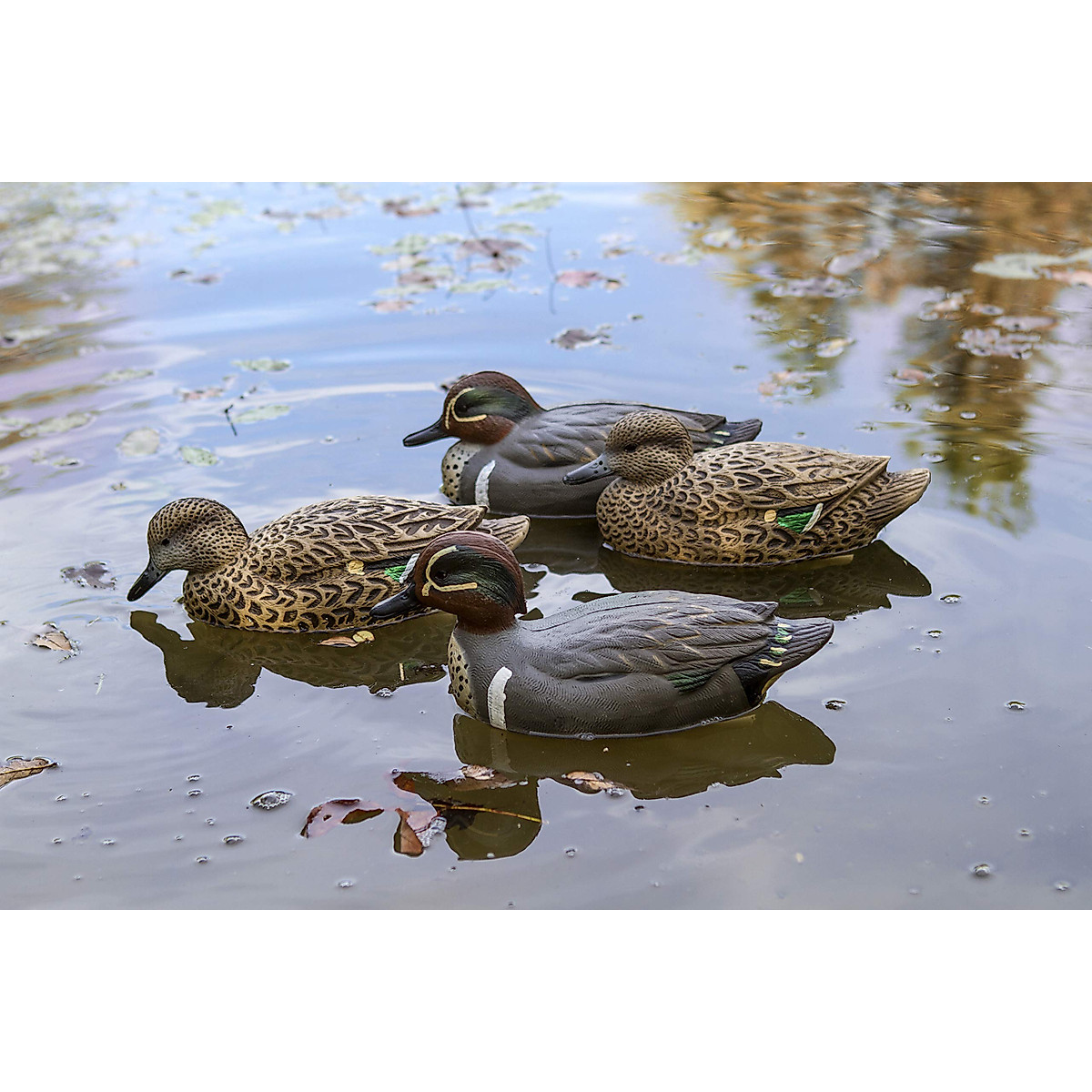 Flambeau Outdoors 8015SUV Storm Front 2 Green-Winged Teal Decoys, Classic Floaters - 6-Pack