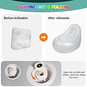 MIICASA LED Light Inflatable Chair, Blow Up Illuminated Air Sofa, Folding Lazy Sofa Furniture, Inflatable Lounge, Inflatable Couch Without Pump for Indoor Outdoor Camping, Party, Beach, Hiking, Yard