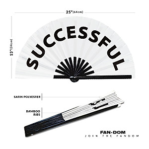 Successful hand fan foldable bamboo circuit hand fan funny gag slang words expressions statement gifts Festival accessories Rave handheld Circuit event fan Clack fans (White)