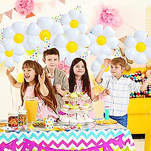 12 Pcs Daisy Balloons,3 Sizes White Flower Balloons for Daisy Birthday Decorations, Baby Shower, Wedding, Daisy Party Decorations Supplies…