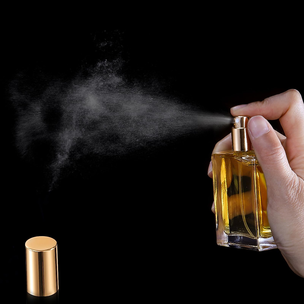 Foraineam 12 Pack 1 oz / 30ml Clear Glass Perfume Bottle, Refillable Empty Fine Mist Atomizer Spray Bottles, Portable Square Perfume Atomizer Bottles for Fragrance, Perfume, Lotion, Essential Oil