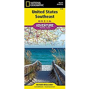 United States, Southeast Map (National Geographic Adventure Map, 3126)