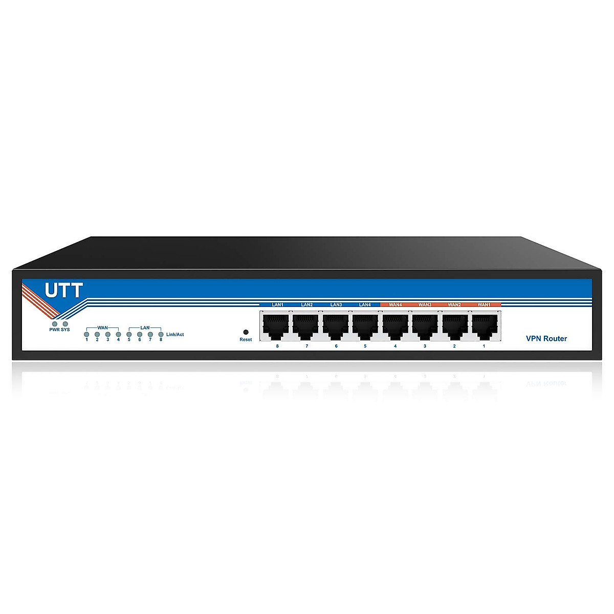 UTT ER520 4 WAN Ports Router with 4 100M WAN Ports 4 100M LAN Ports, Wired VPN Router with Load Balance & Failover, IPSec and PPTP VPN, Access Control, for Home and Small Business