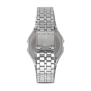 Casio Unisex Digital Watch with Stainless Steel Strap – A159WA-1D, Lcd/Grey, Bracelet