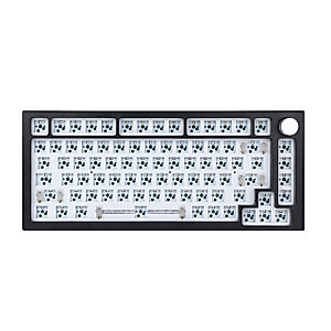 EPOMAKER Next time Skyline Gasket-mounted 75% Hot Swappable Wired Gaming Keyboard DIY Kit with RGB Backlight, Rotary Knob, Compatible with 3Pin 5Pin Gateron/Cherry/Kailh/Otemu Switch (Black)