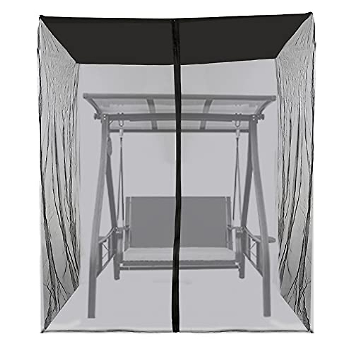 Lixada Outdoor Swing Chair Mesh Net Ultra Large Mosquito Net Zipper Closure Netting Curtain Water Resistant Patio Seater Mesh Canopy Cover