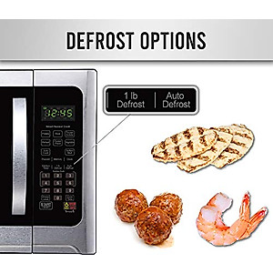 Farberware Professional FMO12AHTBKE 1.2 Cu. Ft. 1100-Watt Microwave Oven With Smart Sensor Cooking and LED Lighting, Brushed Stainless Steel