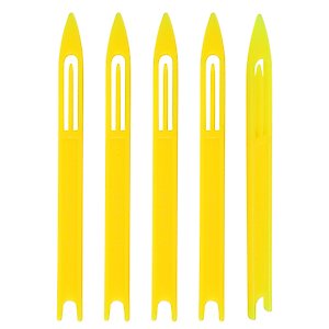 uxcell 5 Pcs Fishing Netting Needle Shuttles Kit Net Repair Needle Fishing Line Equipment Tool Plastic Cast Net Mending Sewing Needle Size:5# Yellow