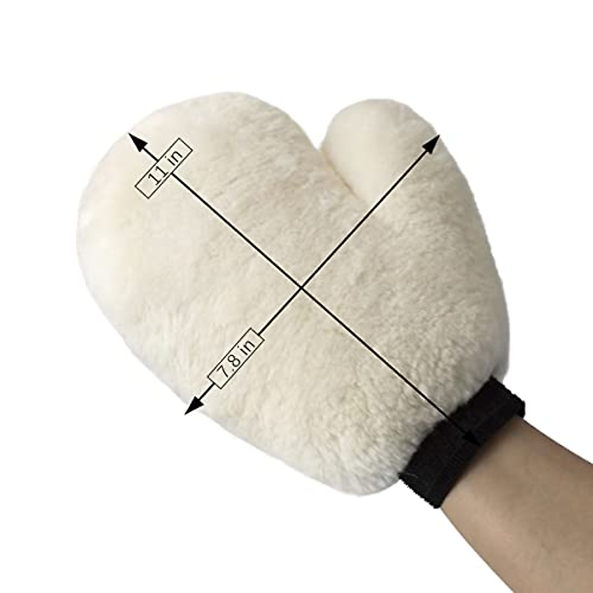 Gracefur Car Wash Mitt Real Sheepskin Wash Mitt Ultra-Soft Extra Large Size Scratch-Free Wash Mitt (Fingers, White)