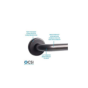 CSI Bathware BAR-SB24-TW-125-OB Straight Grab Bar, 24-inch, Oil Rubbed Bronze