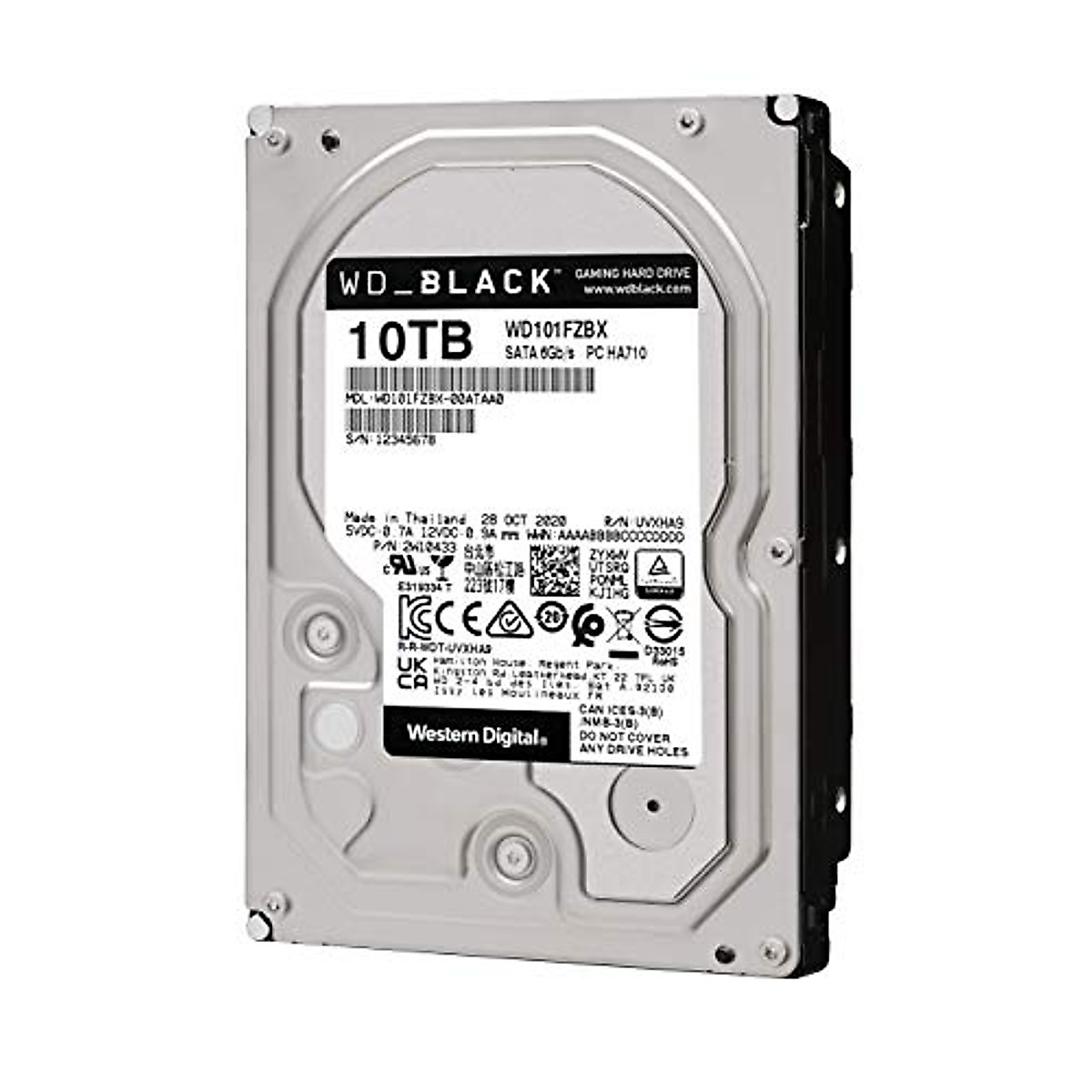 WD_BLACK Western Digital 10TB WD Black Performance Internal Hard Drive HDD - 7200 RPM, SATA 6 Gb/s, 256 MB Cache, 3.5" - WD101FZBX