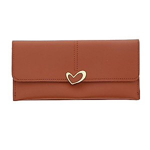 Li'Shay Wallet with Heart Closure-Yellow Brown