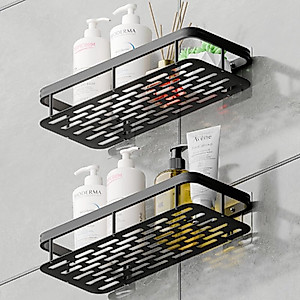 FERROFASIL Shower Caddy 2 Pack, Adhesive Shower Organizer for Bathroom Storage, Adhesive Shelves for Bathroom Organization, Large Shelf for Storage Kitchen Shower Bathroom and Cabinet Organization