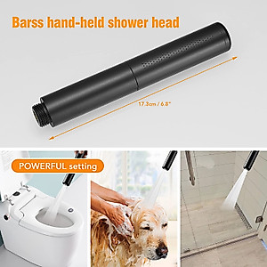 BESy 12 Inch Rain Shower Head, 12" Square Rainfall & High Pressure Stainless Steel Bath Showerhead and Brass 2 In 1 Function Handheld Shower Head Set High Pressure 7 Inch Shower Head Matte Black