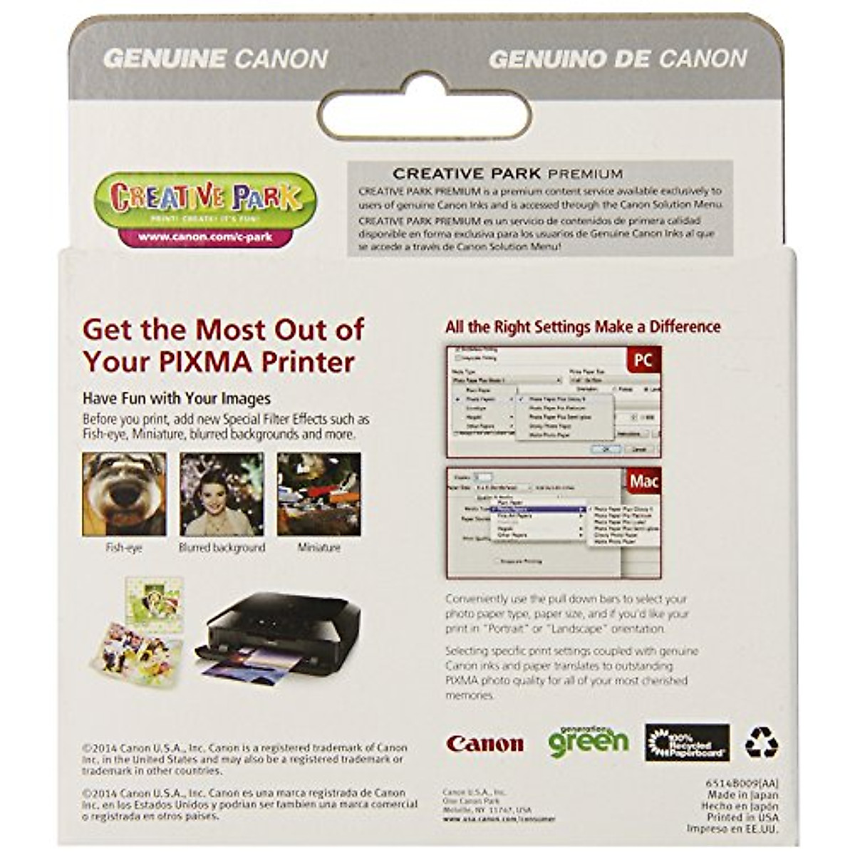 Canon CLI-251 3 Pack Cyan,Magenta,Yellow Ink, Compatible to MX922,MG7520,MG7120,MG6620,MG5620,iP8720,MG6420,MG6320 and MG5420 & CLI-251XL Black Ink Tank