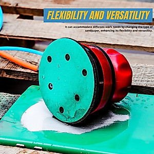 Pneumatic Polisher, 5in Wet Orbital Sander Disc Portable Practical Air Palm Polisher Grinding Machine Kit with Inlet Joint Water Pipe for Metal Wood Polishing, Sanding