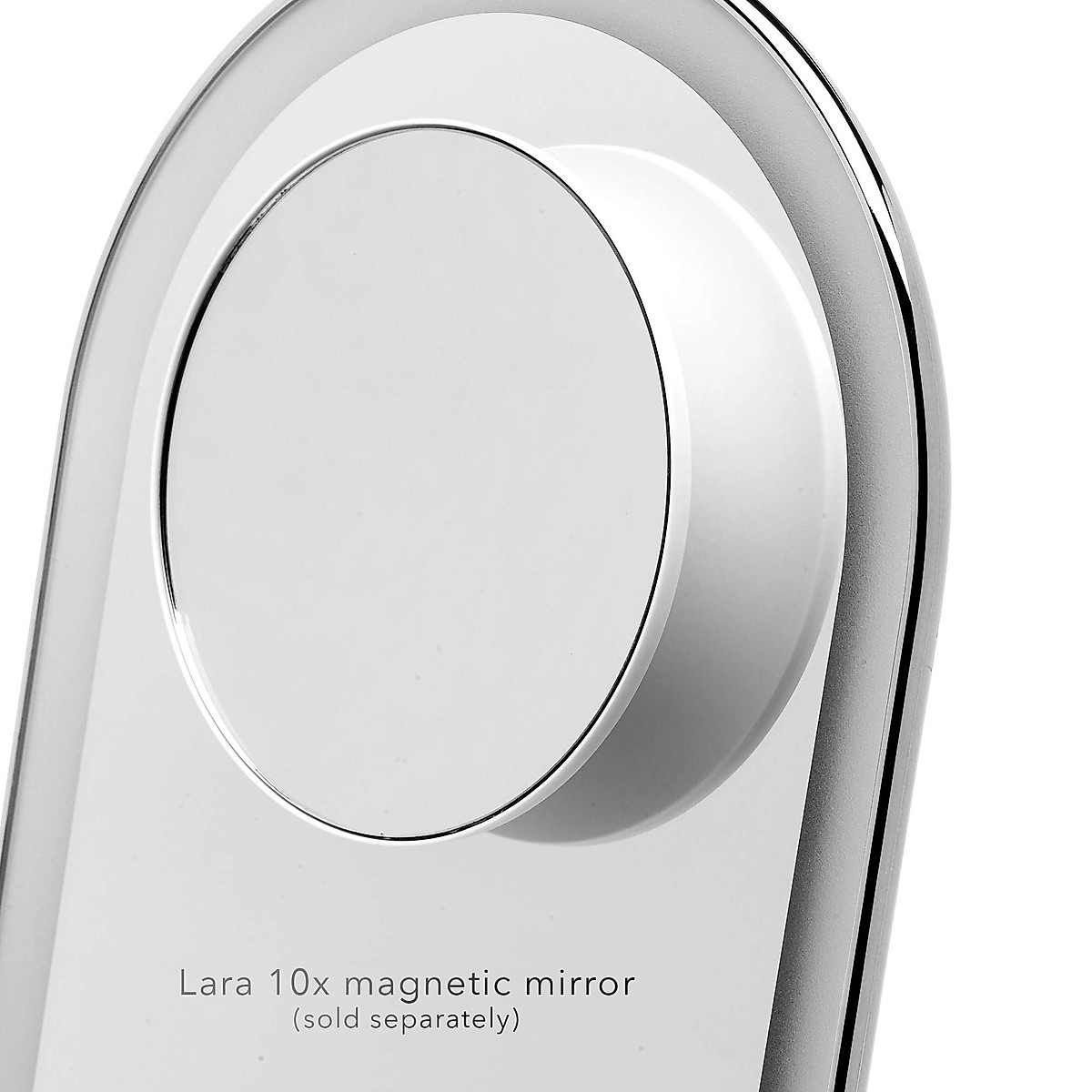 Fancii Wall Mount LED Lighted Vanity Makeup Mirror, Rechargeable - Cordless Illuminated Cosmetic Mirror with 3 Dimmable Light Settings, Dual Magnification - Vera (Chrome)