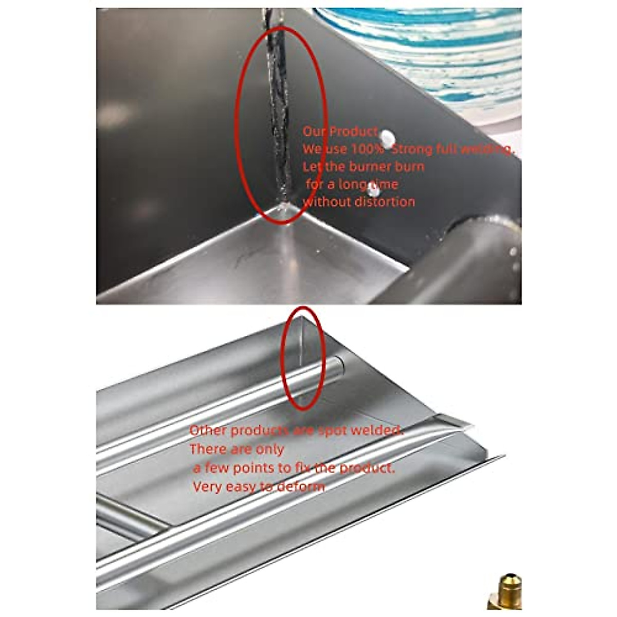 18"-24" Burner Pan for Gas Fireplace Gas Fireplace Burner Gas fire pits Gas Logs Propane Burner (18 Inch Two Pipe)