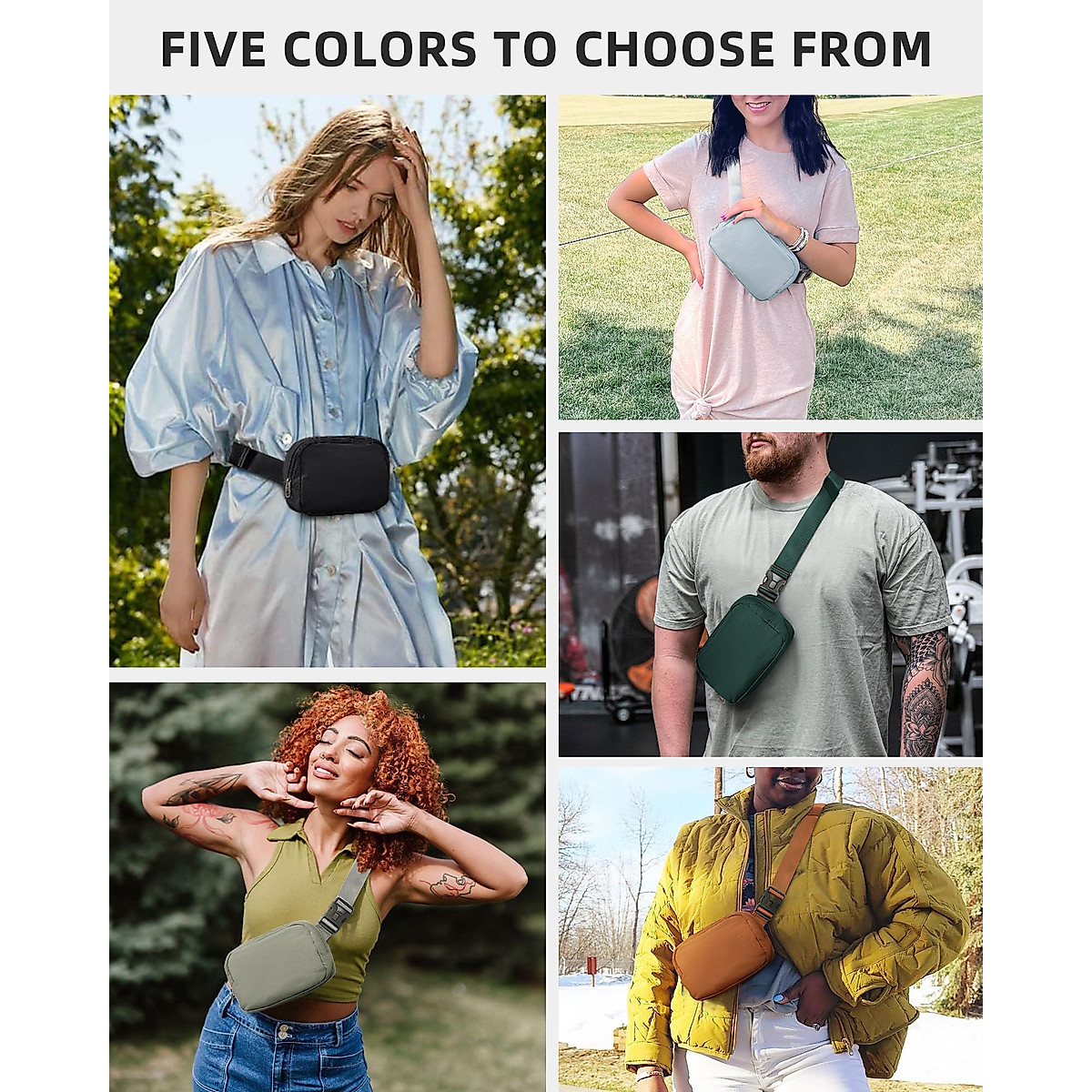 fanny pack,crossbody bags for women trendy,mini belt bag,fashion waistpacks,sling bag for men,waist bag,for Workout Running Traveling Hiking,brown