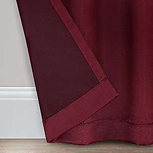 ECLIPSE Solid Thermapanel Modern Room Darkening Rod Pocket Window Curtain for Bedroom (1 Panel), 54" x 54", Merlot