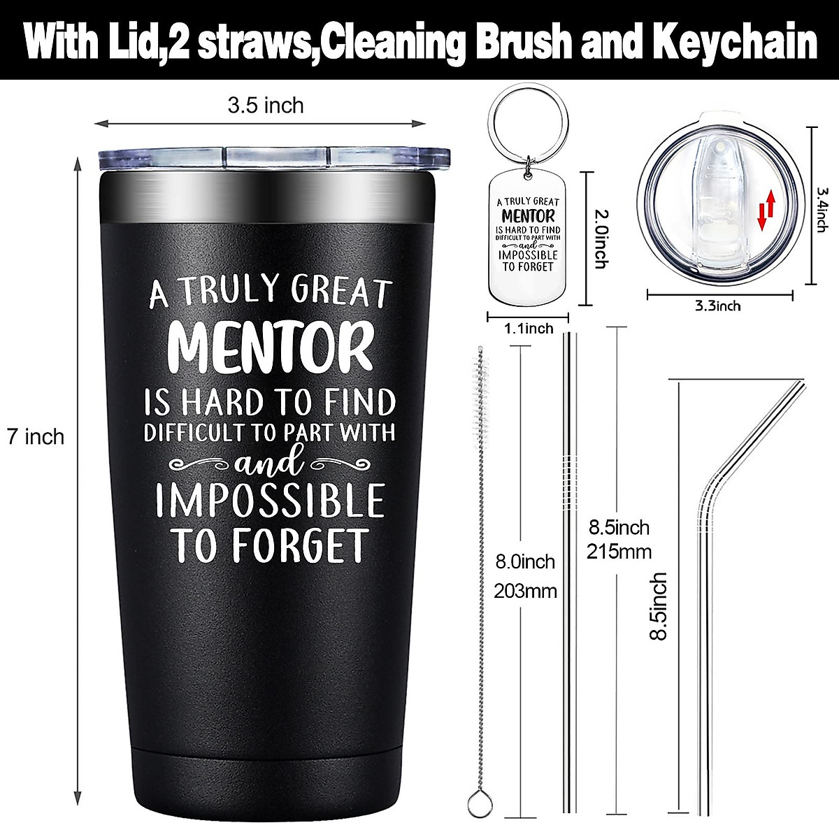 DOEARTE Mentor Gifts for Men - A Truly Great Mentor is Hard to Find - Mentor Teacher Gifts - Christmas Appreciation Retirement Gifts for Mentor, Teacher, Manager, Leader - 20oz Mentor Tumbler