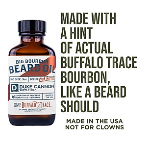 Duke Cannon Supply Co. Big Bourbon Beard Care Collection Gift Bundle (3 Piece Set) - Beard Wash, Balm and Oil (Oak Barrel Scent)