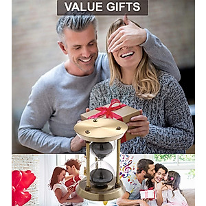 SuLiao 1 Minute Sand Timer Hourglass,Small Brass Sand Clock 1 Min, Retro Black Sand Watch,Vintage Reloj De Arena 1 Min, Metal Unique Hour Glass Sandglass for Office Desk Home Gifts Kitchen Decorative