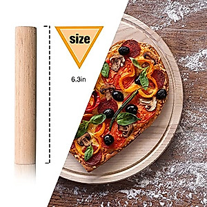 Small Wooden Rolling Pin, Dumpling Dough Roller Wooden Mini Rolling Pins Kitchen Utensil Tool for Fondant, Pasta, Bread, Pastry, Cookies, Pizza, Pie, Cylinder Style, 6.3 Inch (3 Pieces)