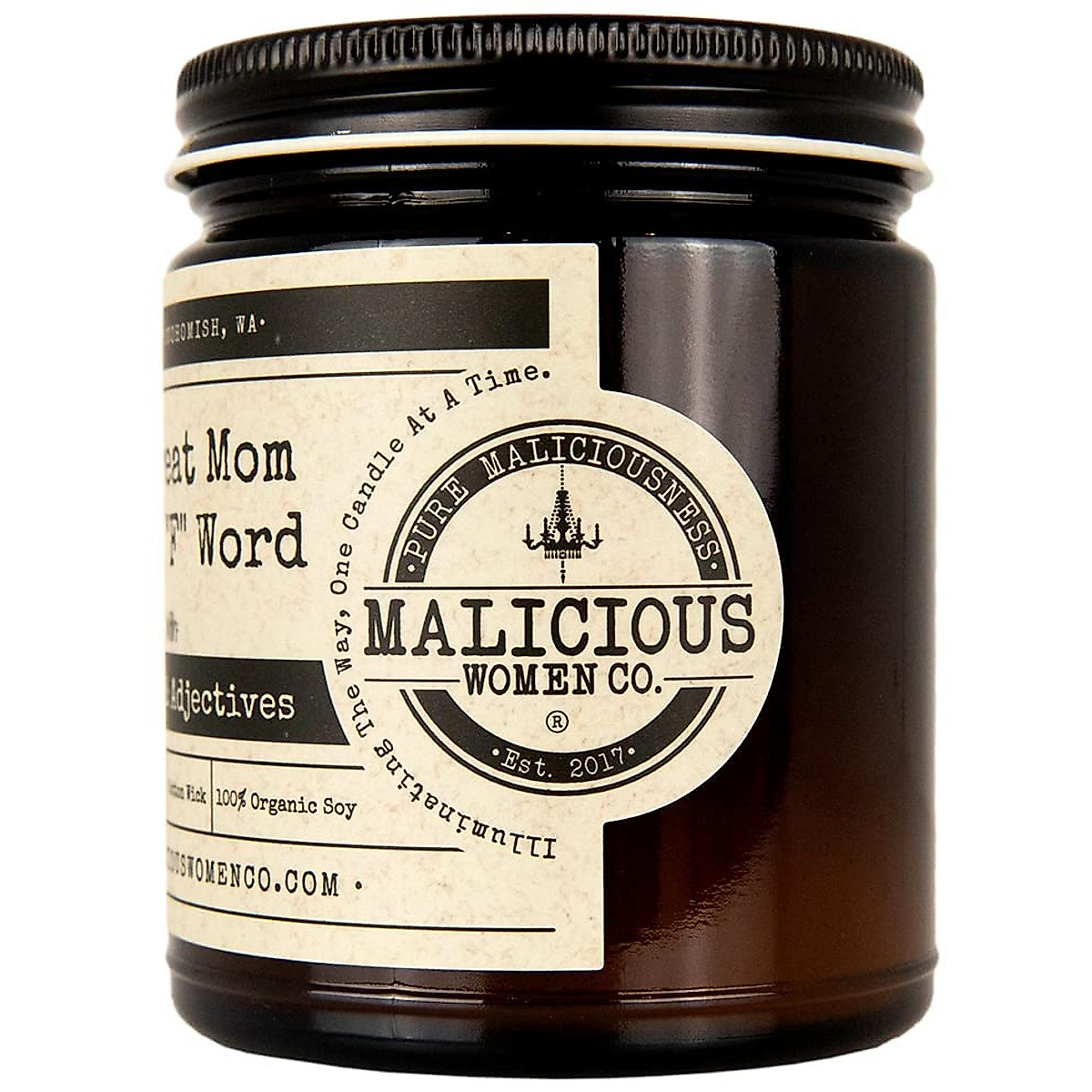 Malicious Women Candle Co - Every Great Mom Says The F Word, Espresso Yo' Self Infused with Nouns, Verbs & Adjectives, All-Natural Soy Candle, 9 oz