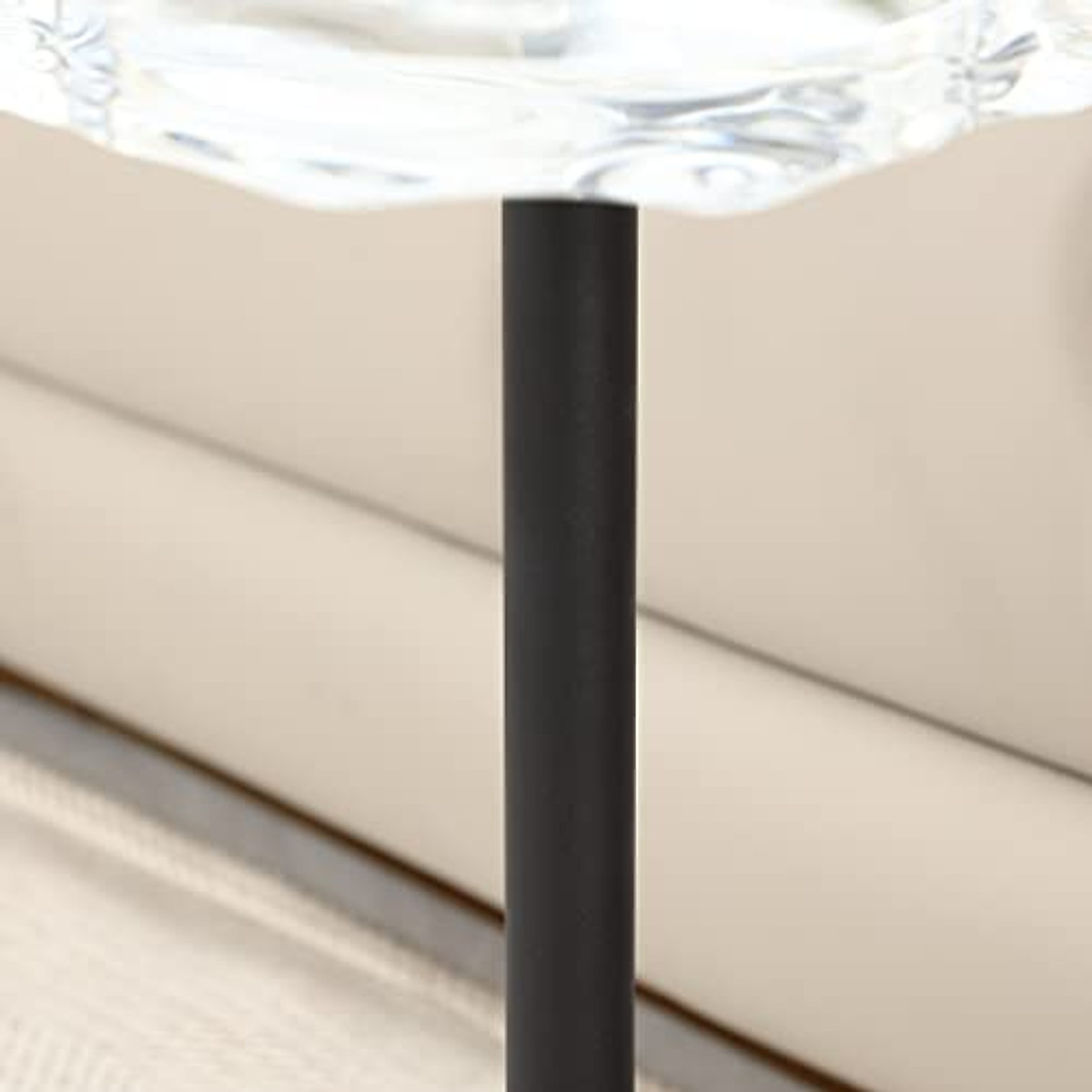 Acrylic Panel with Iron Tripod Creative Flower Shaped Small Edge Table Acrylic Transparent Sofa Corner Table Nordic Modern Coffee Table Portable Detachable Dessert Table Mobile Coffee Table (Small)