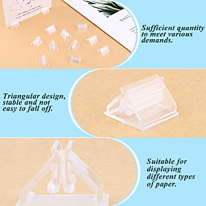 50 Pack Plastic Game Card Stands Clear Card Holders Table Place Game Pieces Sign Stand for Board Game Photo Memo Picture Display Party Favor - 0.75×0.75inch