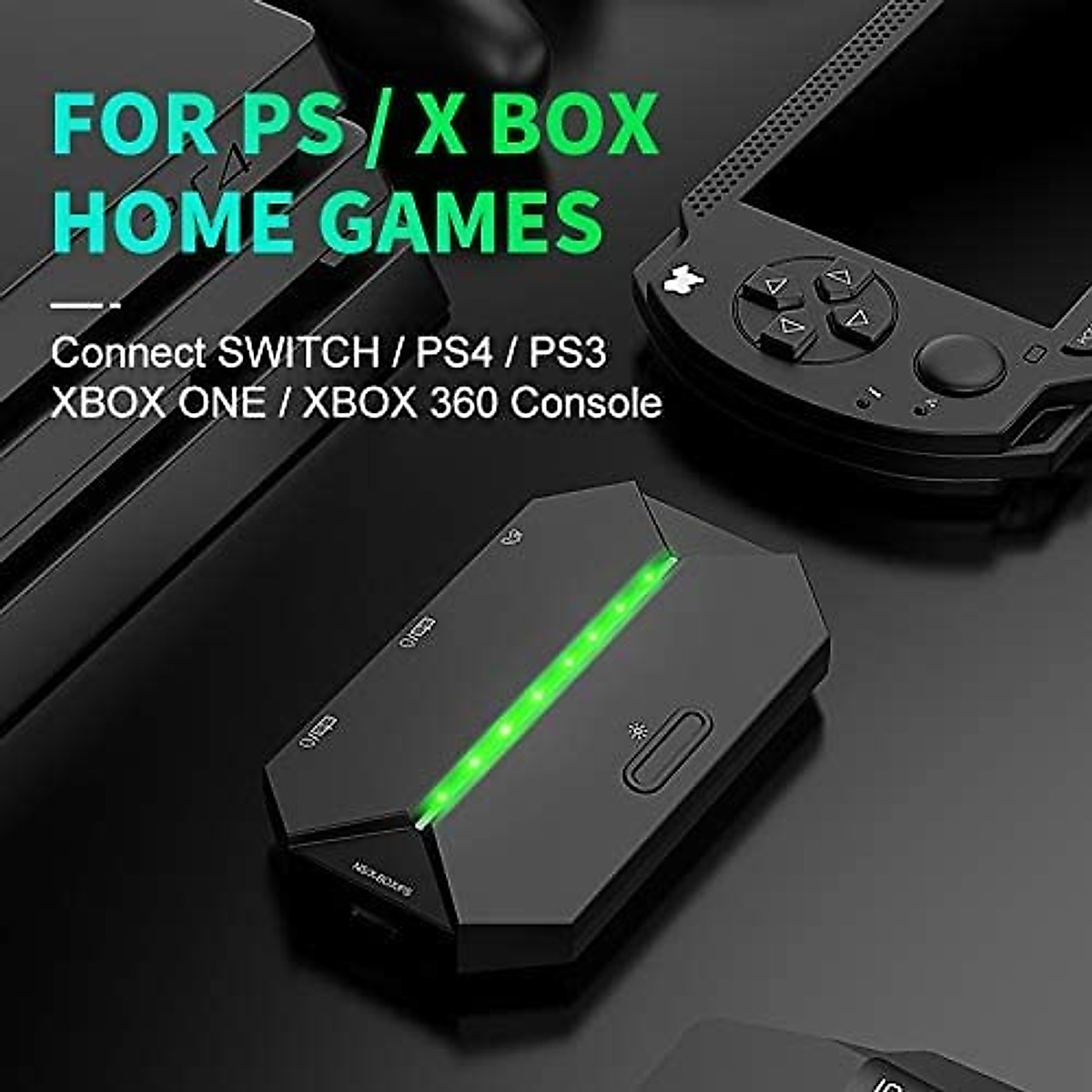 One Handed Gaming Keyboard and Mouse Combo,Rainbow Backlit 39 Keys Mechanical Feel Portable Mini Gaming Keypad+RGB Gaming Mouse+G6L LED Backlit Converter for Xbox One/Xbox 360/PS5/PS4/PS3/PC