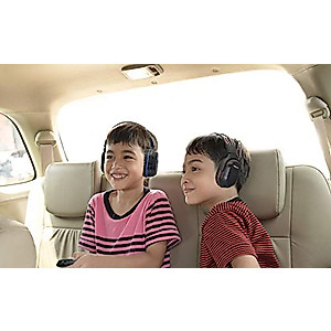 SIMOLIO Vehicle Headphones for Car DVD, Foldable Car Headphones for Rear Entertainment System, Durable IR Headphones for Kids, Wireless Infrared Headphones with 3.5mm AUX Cable and Share Port