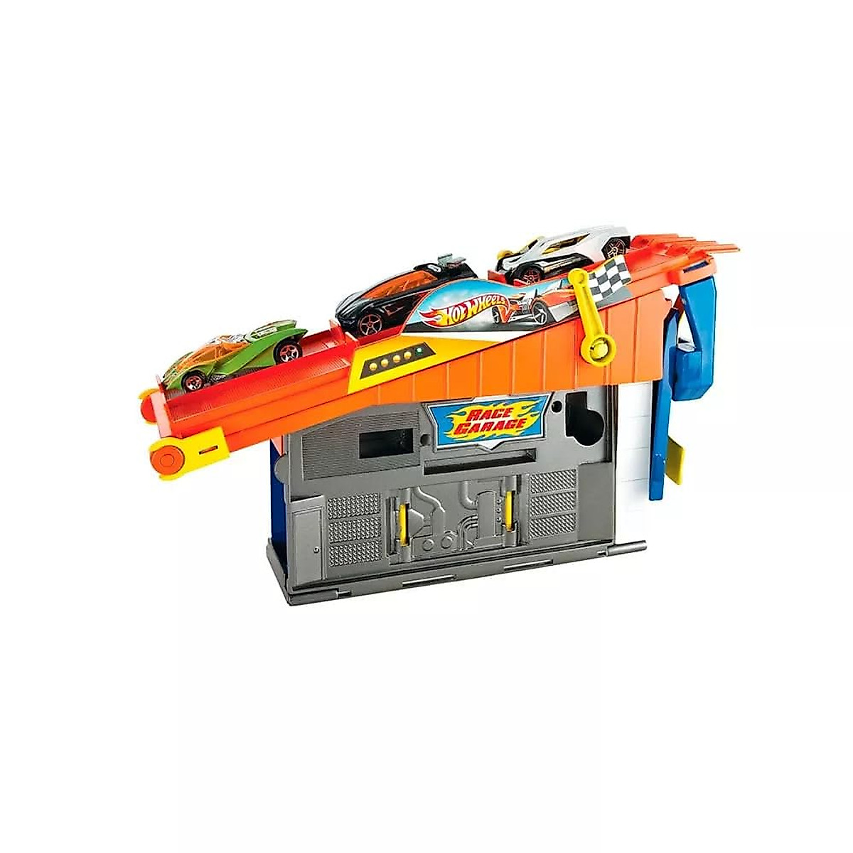 Hot Wheels Rooftop Race Garage Playset, Toy Car Racetrack with Gas Station Playset, Folds for Convenient Storage, Toy for Kids 4 Years Old & Up