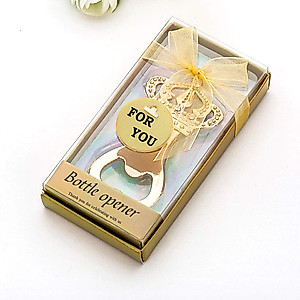 Kinteshun Bottle Opener with Gift Box Packing,Crown Shape Wedding Birthday Baby Shower Party Favor Bottle Opener Souvenir Gift(12pcs,Rose Gold Tone)
