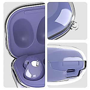 Aiiko Compatible Galaxy Buds Pro Case 2021 /Galaxy Buds Live Case 2020 Clear Soft TPU Shockproof Case Protective Cover for Samsung Earbuds with Keychain -(Clear), m