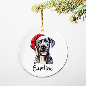 Funny Great Dane Ceramic Ornament Christmas 2025, Personalized Name Great Dane Dog Lover Ornament Xmas Tree, Custom Great Dane Christmas Ornament Gift for Dog Dad Dog Mom, Great Dane Ceramic Ornament