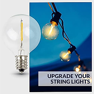 Newhouse Lighting 25 Pack LED Clear G40 Globe Light Bulbs for Outdoor String Lights Fits E12 and C7 Base 1.5 Inch Light Bulbs G40 Replacement Bulbs for Patio Lights (G40LED25)
