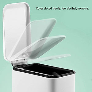 Step Trash Can, 5L Stainless Steel Pedal Garbage Bin Gentle Open and Close Low Noise for Office, Living Room, Kitchen
