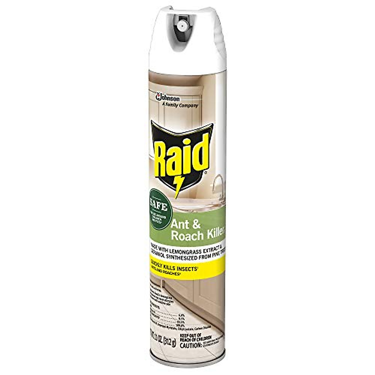 Raid Ant and Roach Killer, Aerosol Spray with Essential Oils 11 Ounce (Pack of 1)