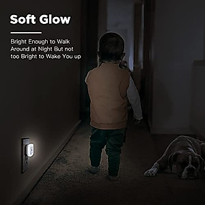 SYCEES LED Night Lights Plug into Wall, Dusk to Dawn Sensor, Compact Size, Energy Efficient, Long-Life, Nightlights for Hallway, Stairs, Kitchen, Bathroom, Bedroom, Nursery, Daylight White, 6-Pack