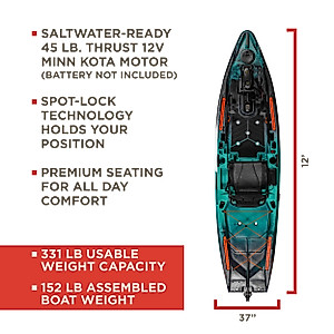 Old Town Sportsman AutoPilot 120 Motorized Fishing Kayak with Minn Kota Trolling Motor (Photic Camo)