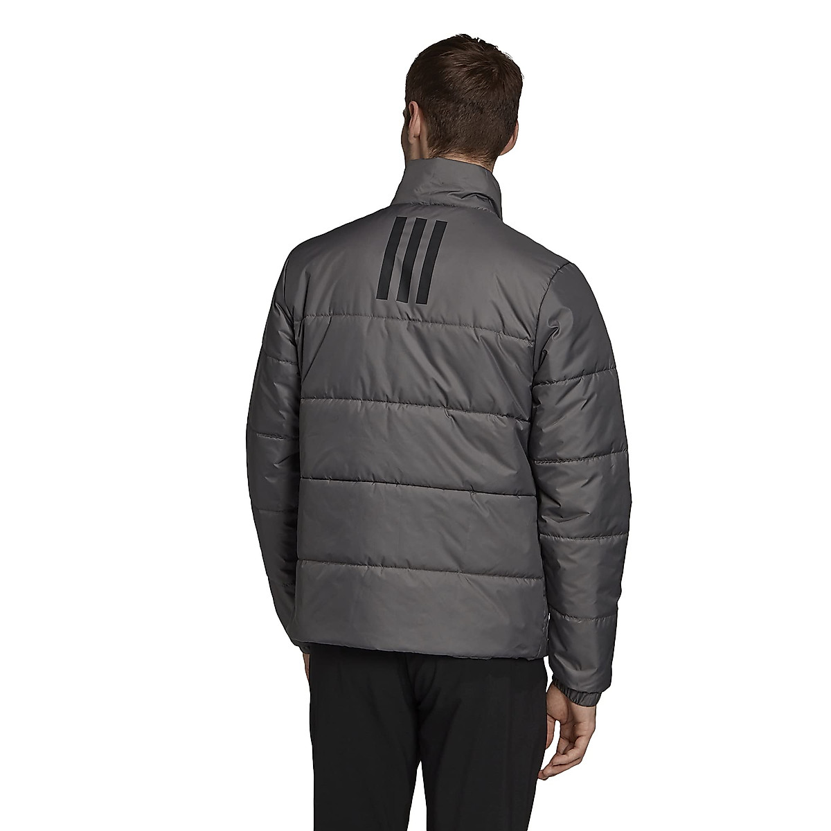adidas Outdoor mens Basic 3-Stripes Insulated Jacket Grey Medium