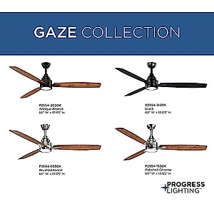 Progress Lighting Gaze Collection 60" LED Three-Blade Ceiling Fan