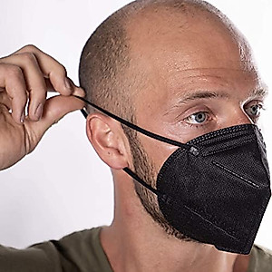 Aidway 5 Layer Face Mask Made In USA Pack of 10 Masks (Black)