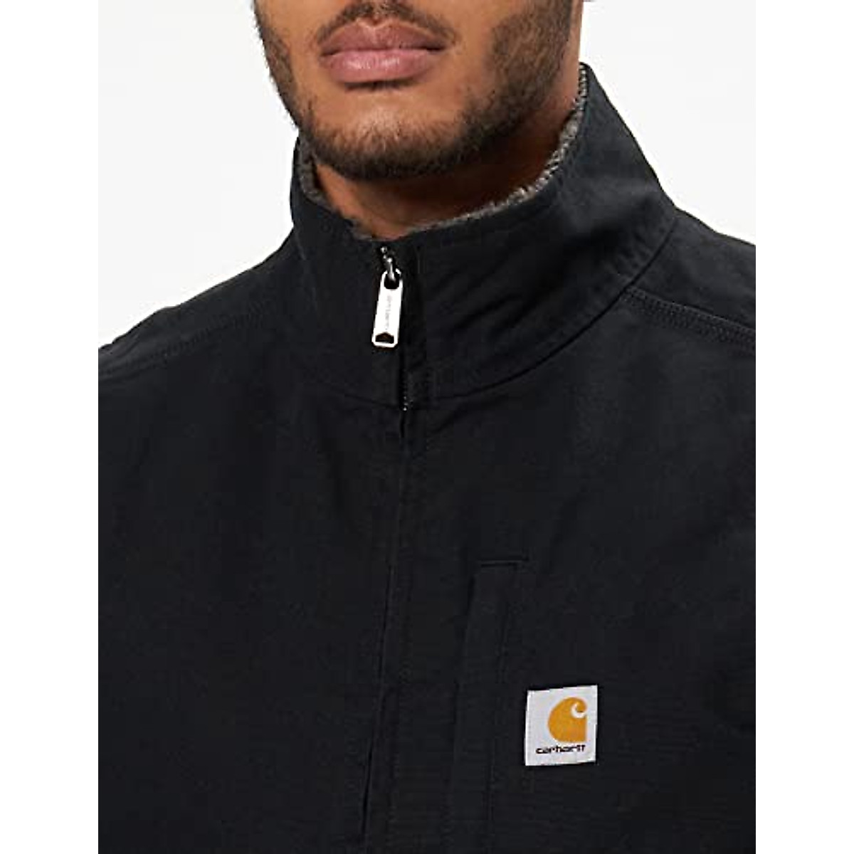 Carhartt Men's Sherpa Lined Mock-Neck Vest, Black, Large