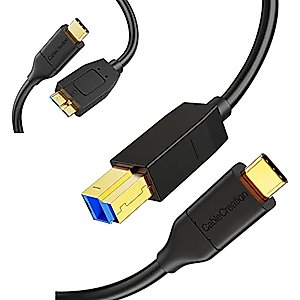 CableCreation USB 3.1 USB C to USB B Cable 4 FT Bundle USB 3.1 C to Micro B Hard Drive Cable 2FT