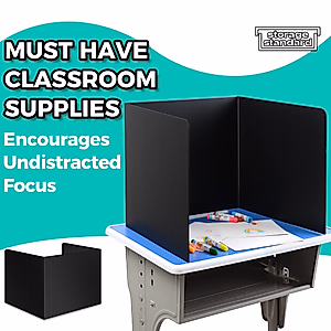 22-Pack Desk Dividers for Students - Durable & Waterproof Plastic Study Carrel Divider, Classroom Folders Teacher Supplies, Easy-to-Clean Plastic Privacy Shield Folder Boards for Student Desks, Black