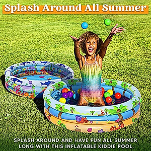 JOYIN 2 Pack 47" Baby Pool, Float Kiddie Pool, Inflatable Baby Swimming Pool with 3 Rings, Seasonal Merriment for Children, Indoor and Outdoor Water Game Play Center for Toddlers